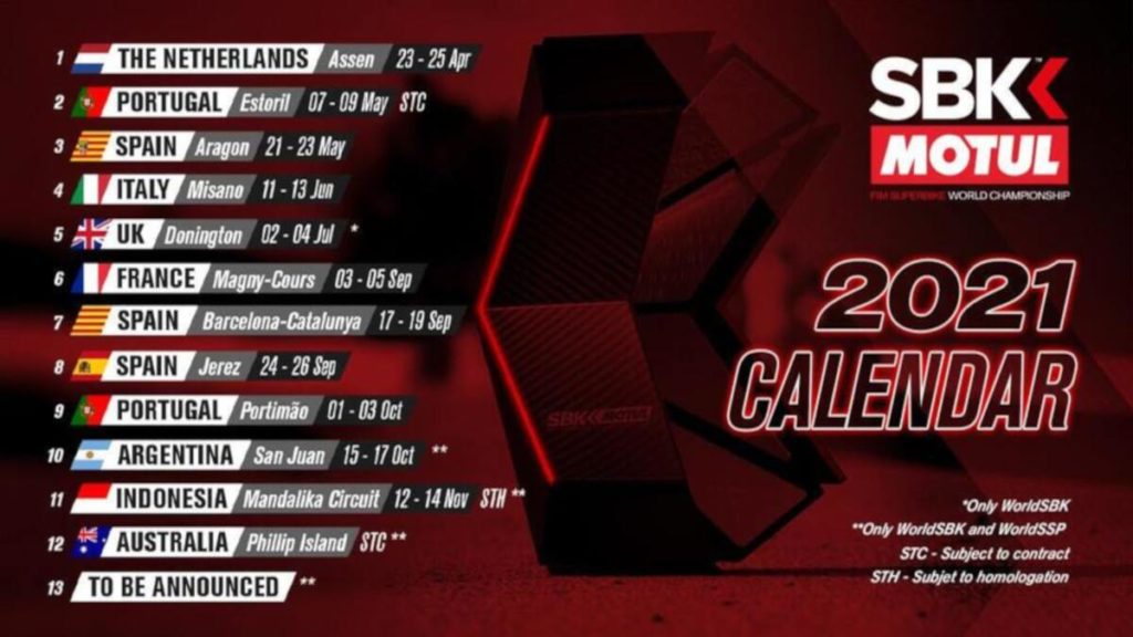 2021 WorldSBK calendar is out - Adrenaline Culture of Speed