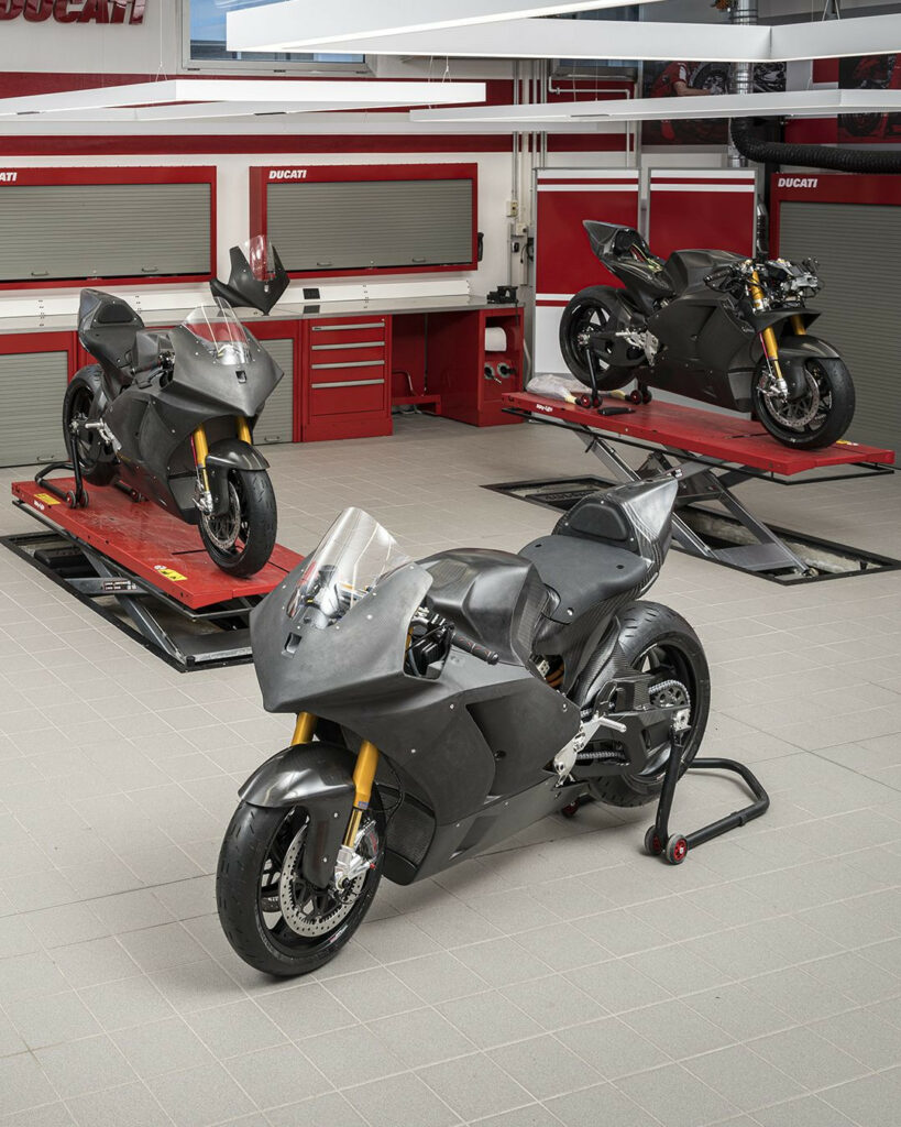 Ducati begins the production of their electric MotoE bikes