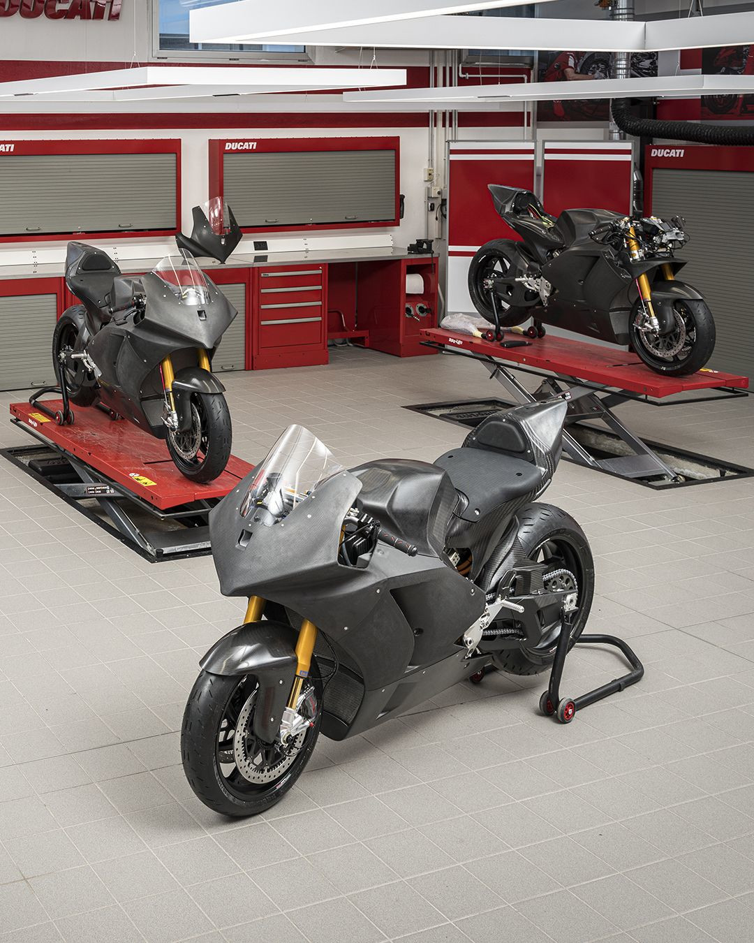 Ducati begins the production of their electric MotoE bikes