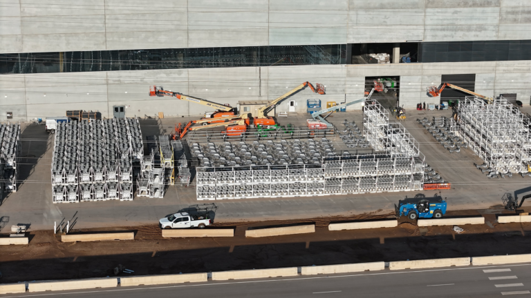 Tesla Cybertruck Castings Stacked High at Gigafactory Texas ...